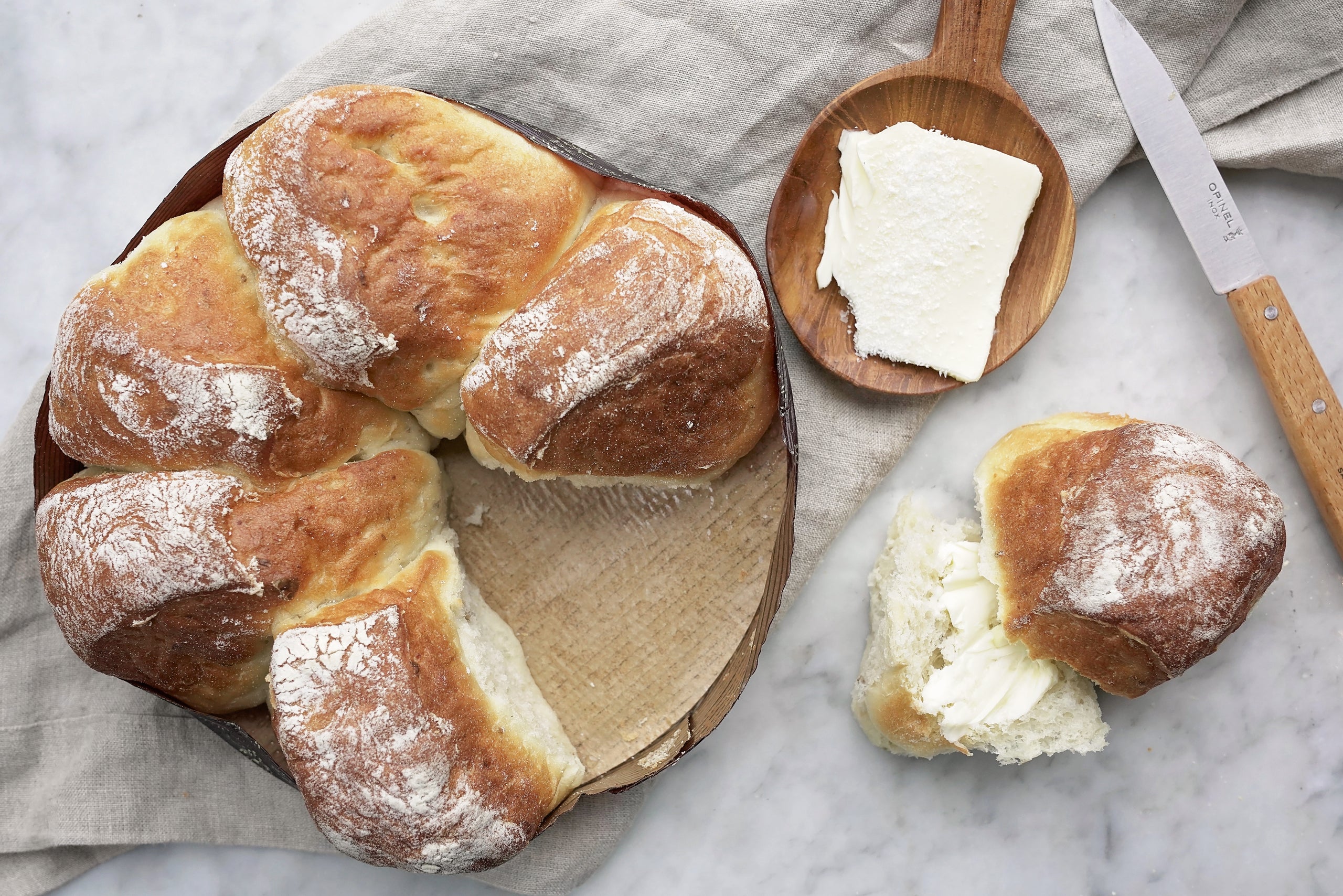 Rustic Potato Roll Tray | Macrina Bakery